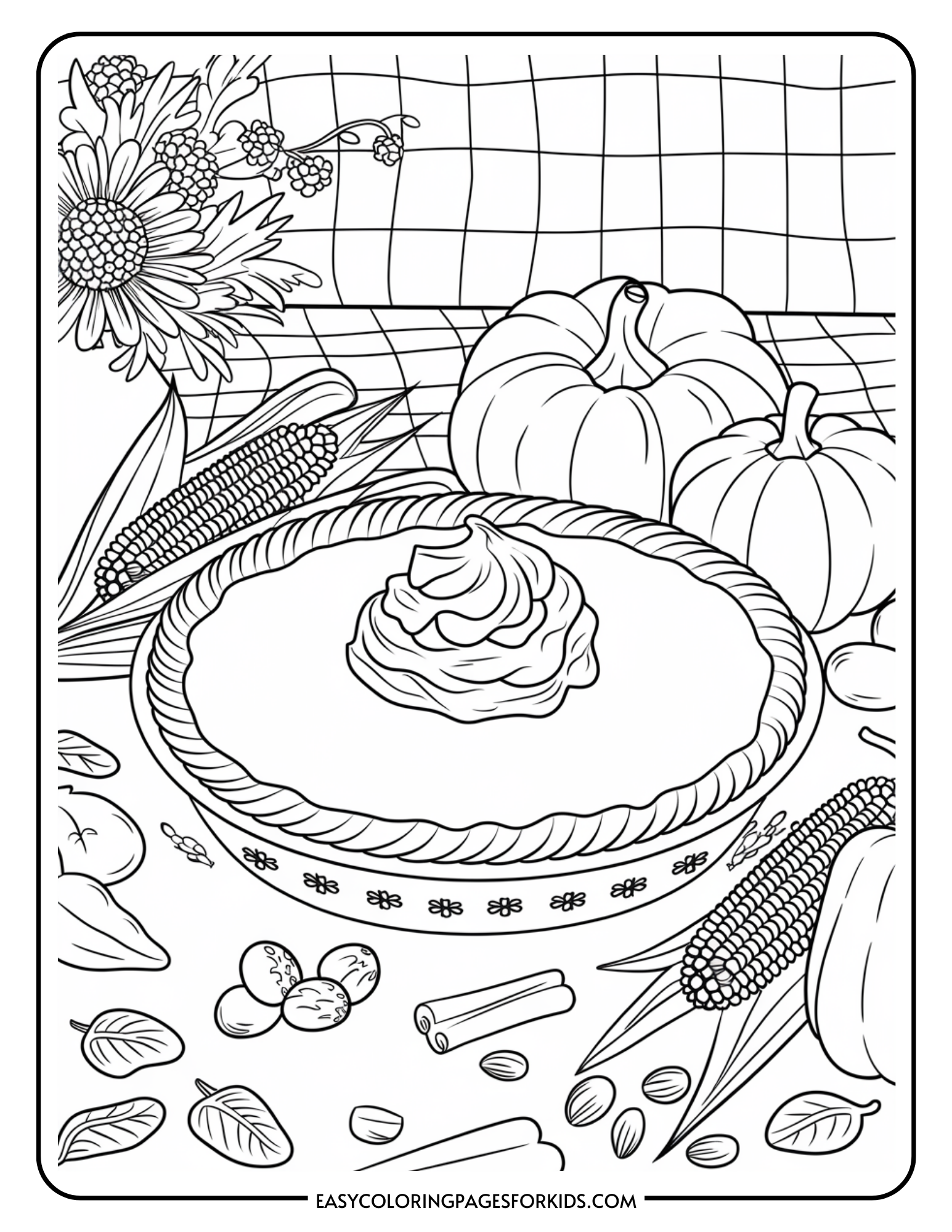 Pumpkin Pie Coloring Pages (6 Free Printable Pages) - Easy Coloring ...