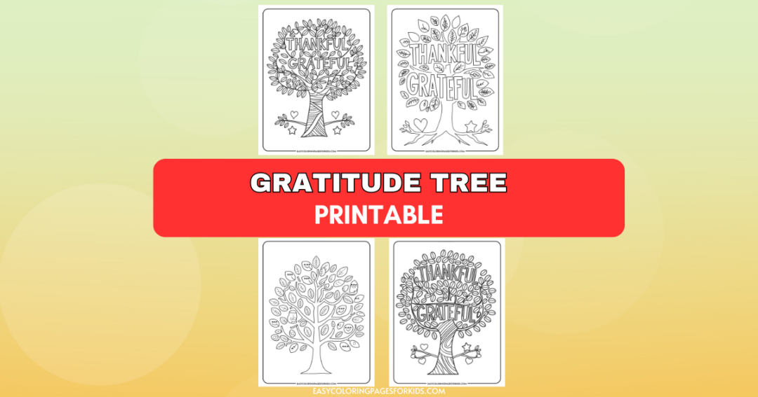Thankful Tree Coloring Pages (5 Free Printable Pages) - Easy Coloring ...