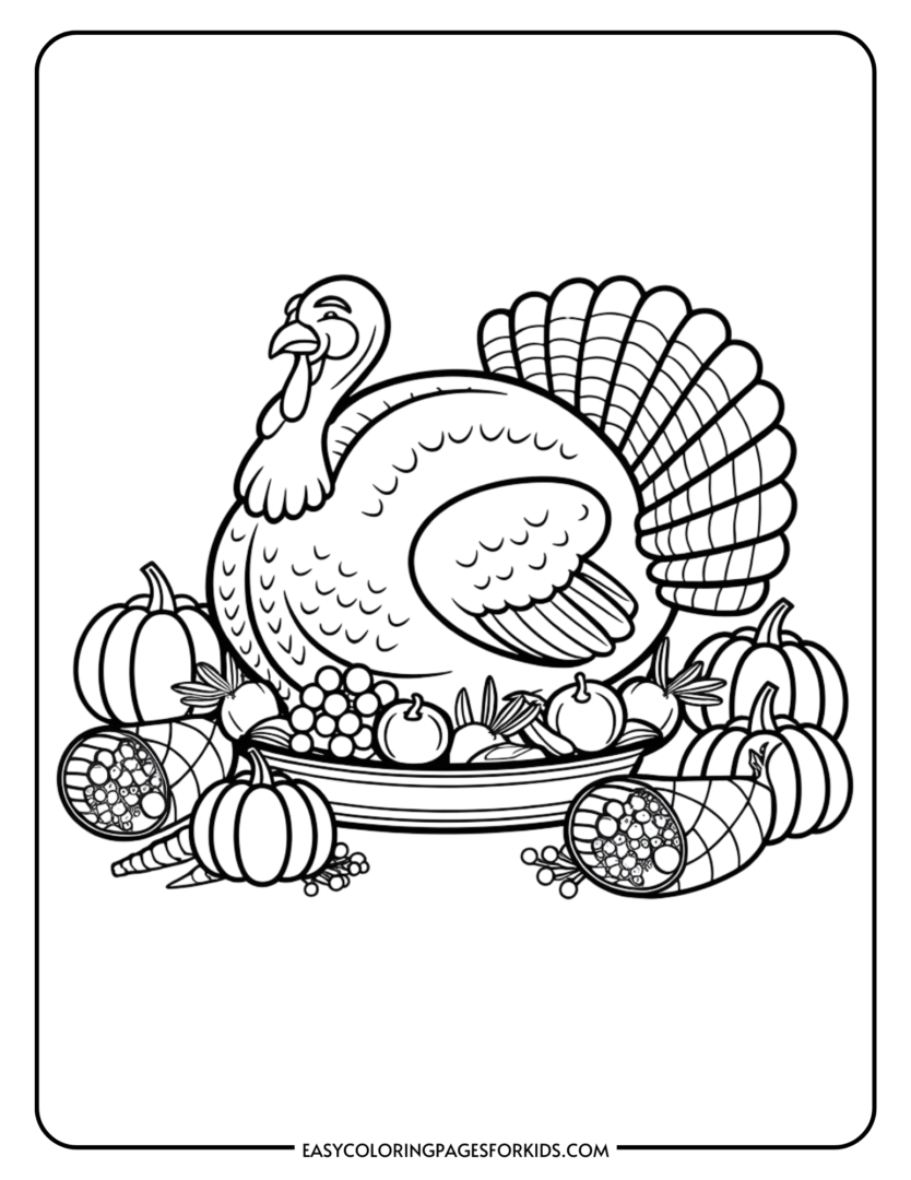 Thanksgiving Turkey Coloring Pages (4 Free Printable Pages) - Easy ...
