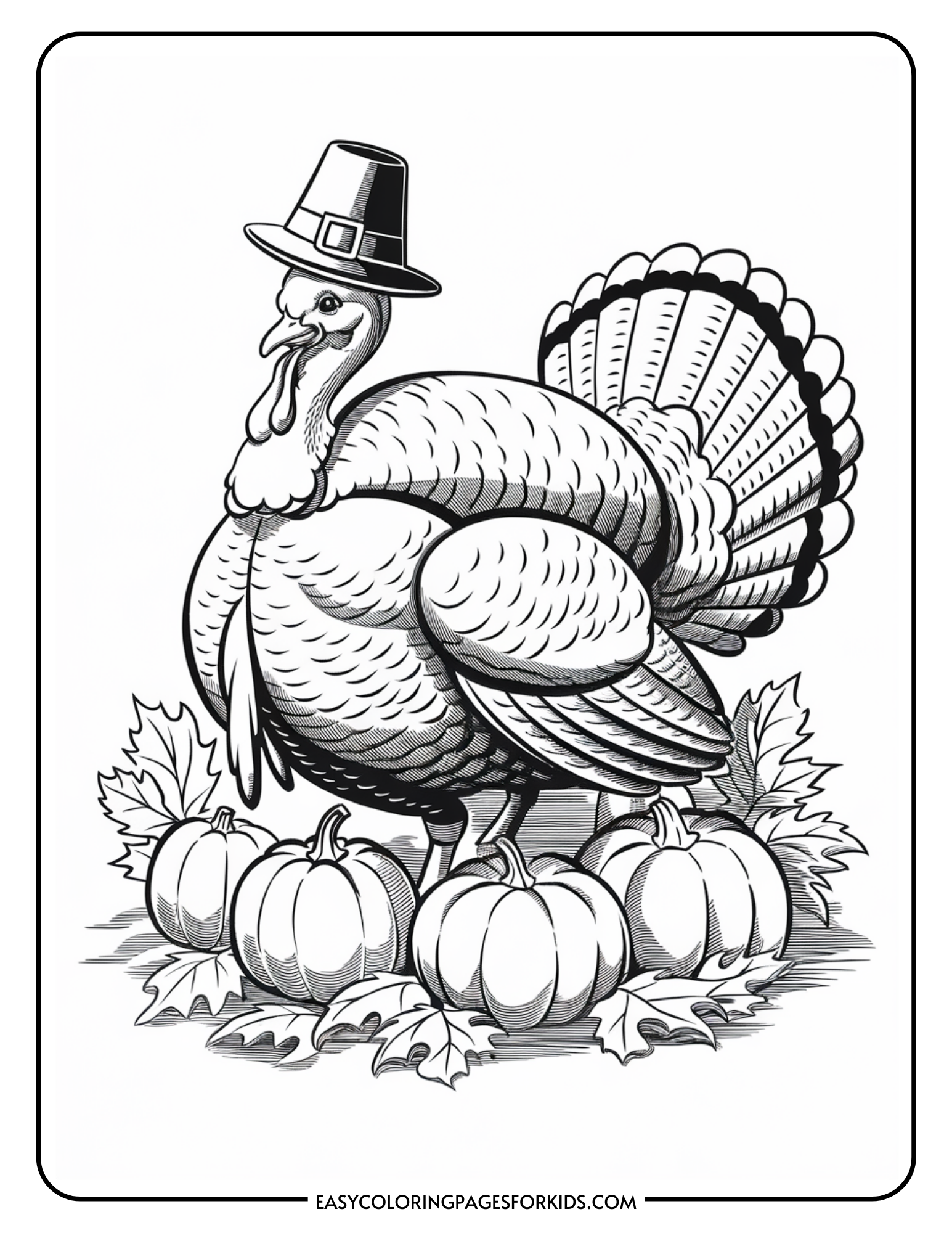 Thanksgiving Turkey Coloring Pages (4 Free Printable Pages) - Easy ...