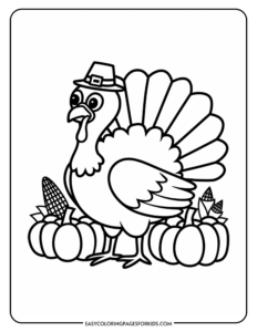 Thanksgiving Turkey Coloring Pages (4 Free Printable Pages) - Easy ...