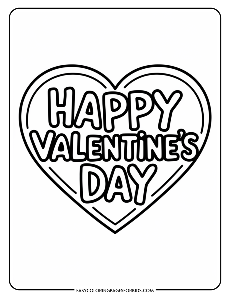 Valentine's Day Heart Coloring Pages (12 Free Printable Pages) - Easy ...
