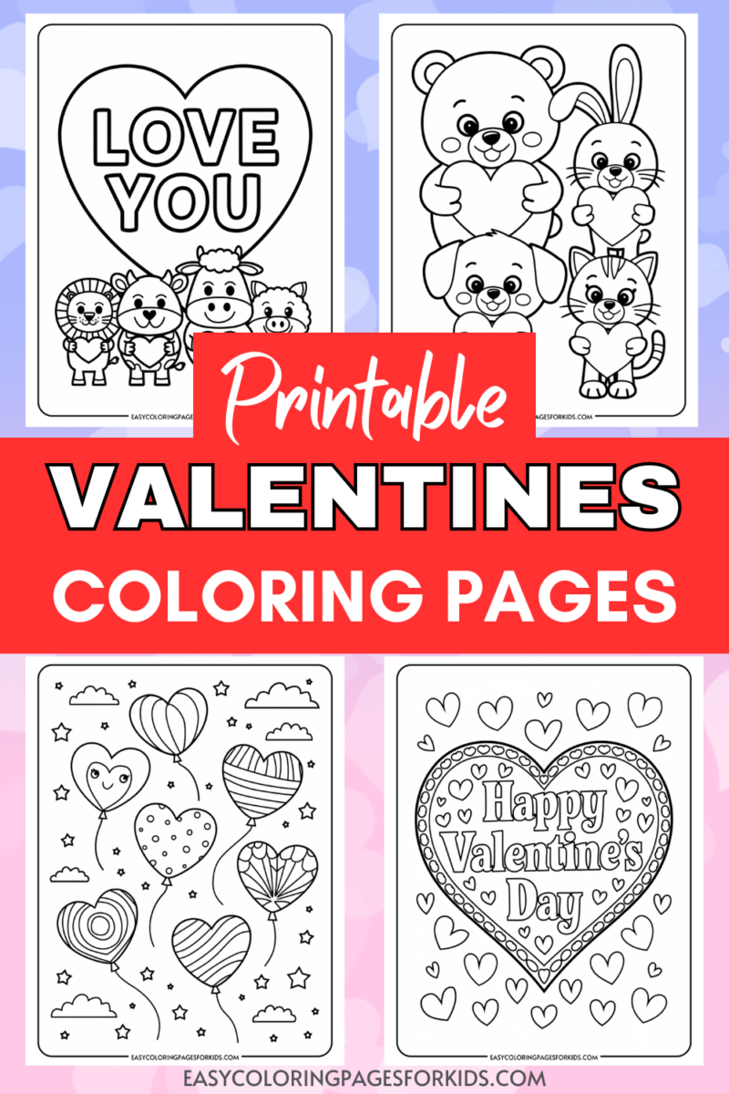Valentine's Day Heart Coloring Pages (12 Free Printable Pages) - Easy ...