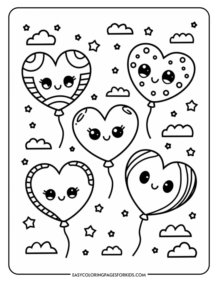 Valentine's Day Heart Coloring Pages (12 Free Printable Pages) - Easy ...