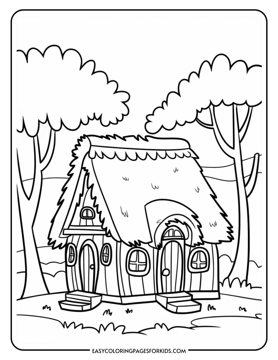 Cabin Coloring Pages (8 Free Printable Pages) - Easy Coloring Pages for ...