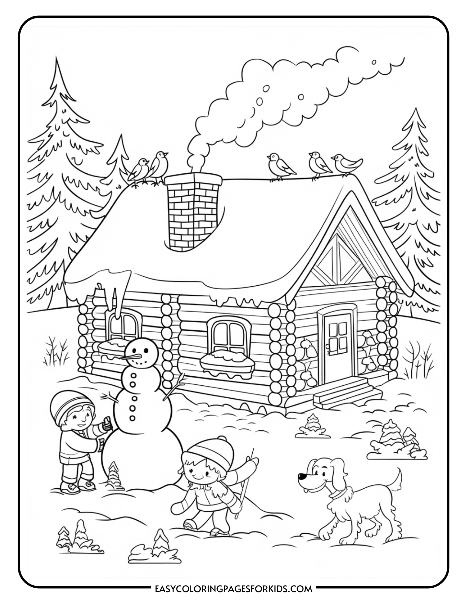 Winter Archives - Easy Coloring Pages for Kids