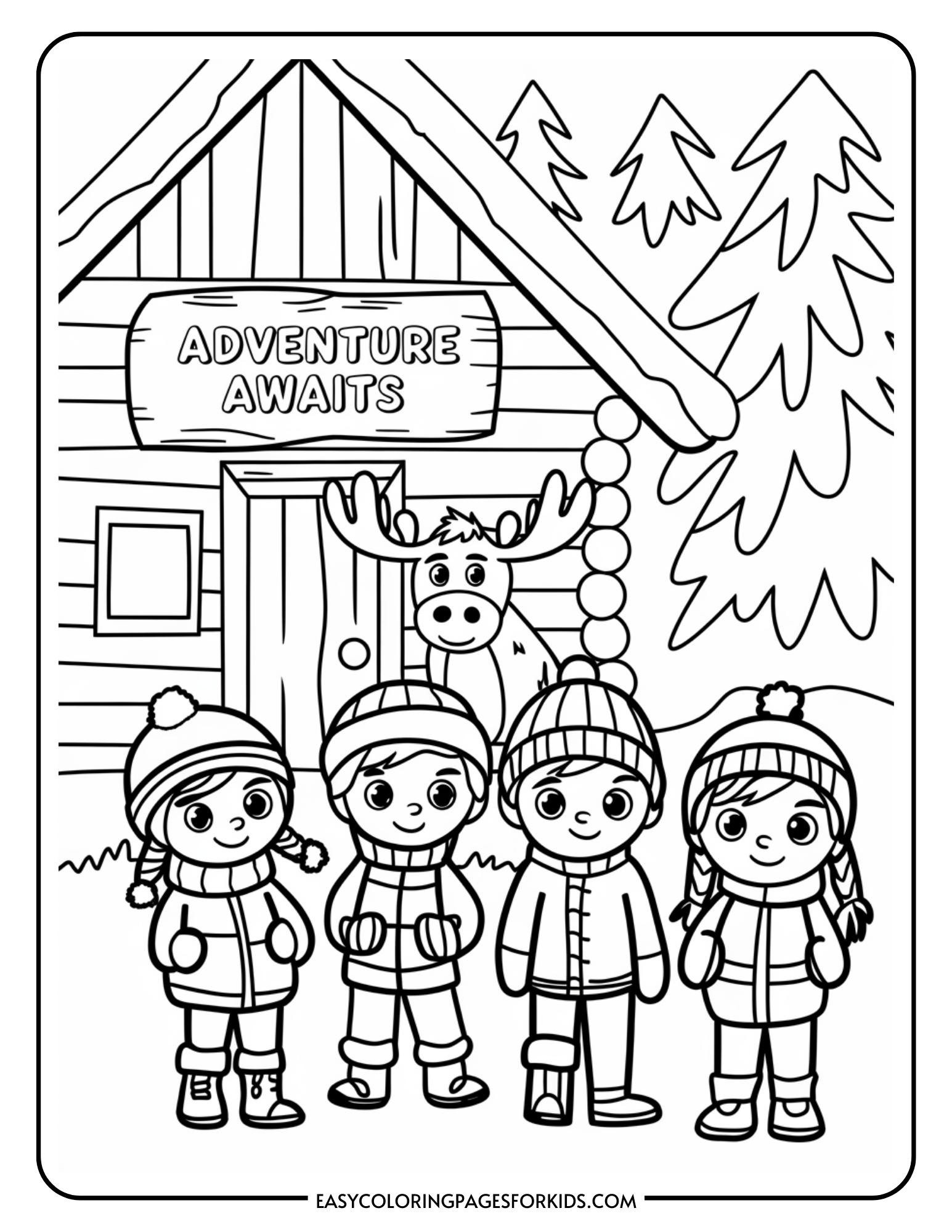 Cabin Coloring Pages (8 Free Printable Pages) - Easy Coloring Pages for ...
