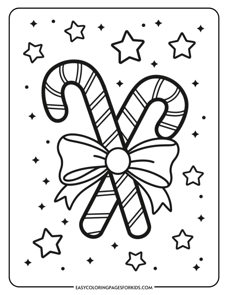 Candy Cane Coloring Pages (7 Free Printable Pages) - Easy Coloring ...