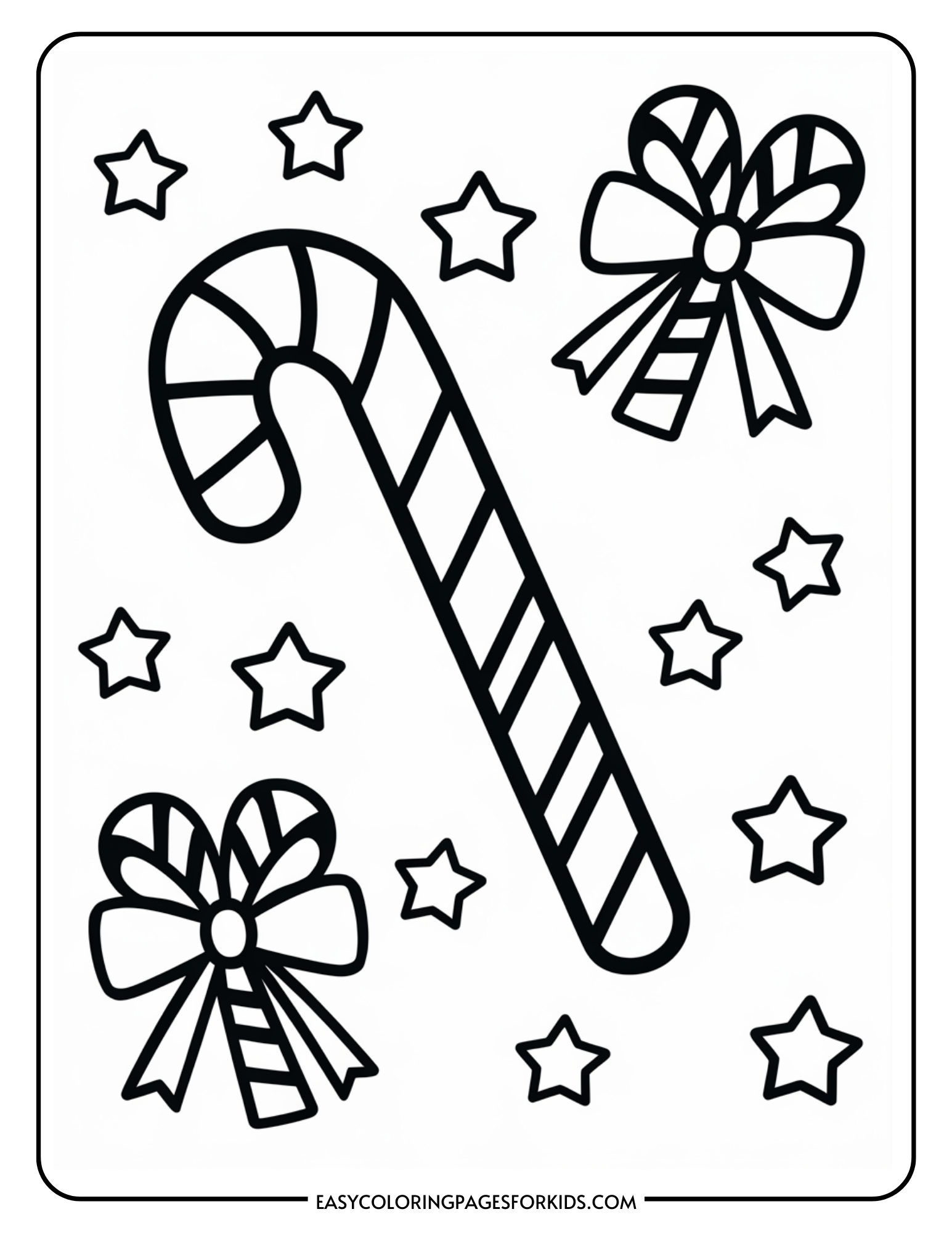 Candy Cane Coloring Pages (7 Free Printable Pages) - Easy Coloring ...