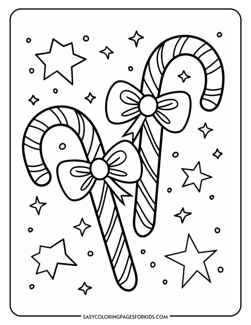 Candy Cane Coloring Pages (7 Free Printable Pages) - Easy Coloring ...