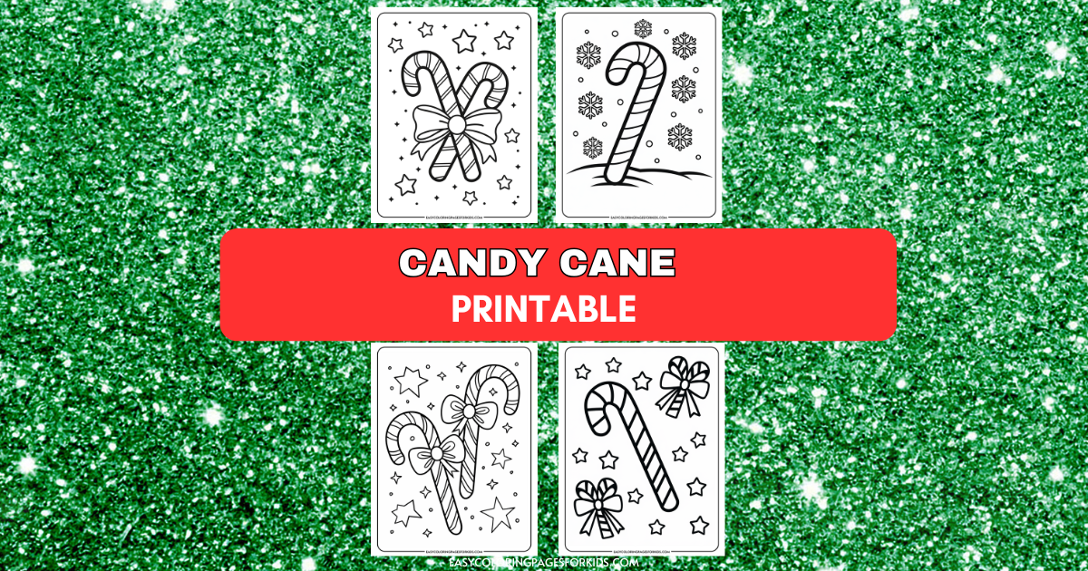 Candy Cane Coloring Pages (7 Free Printable Pages) - Easy Coloring ...
