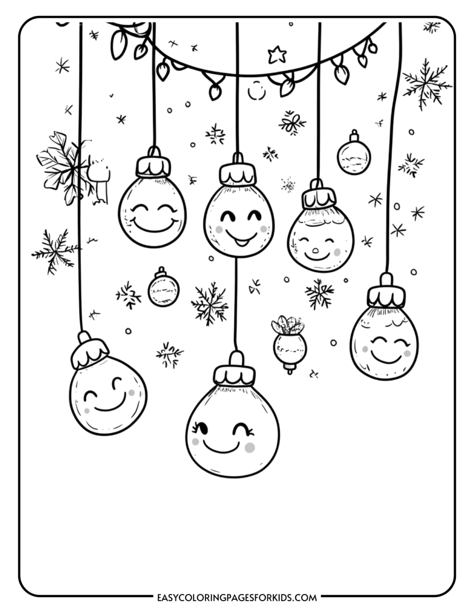 Christmas Lights Coloring Pages (9 Free Printable Pages) - Easy ...