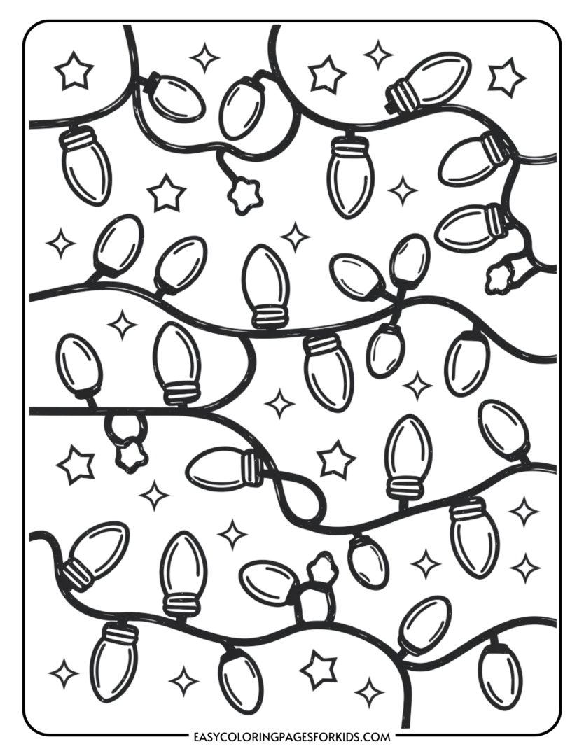 Christmas Lights Coloring Printable Pages Worksheet Pattern Printables ...