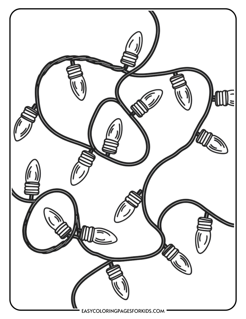 Christmas Lights Coloring Pages (9 Free Printable Pages) - Easy ...