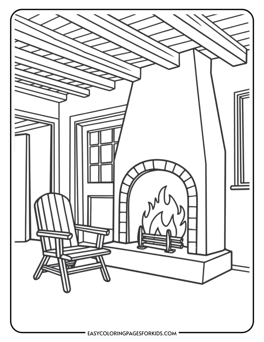 Fireplace Coloring Pages (5 Free Printable Pages) - Easy Coloring Pages ...