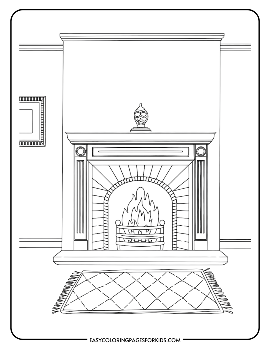 Fireplace Coloring Pages (5 Free Printable Pages) - Easy Coloring Pages ...