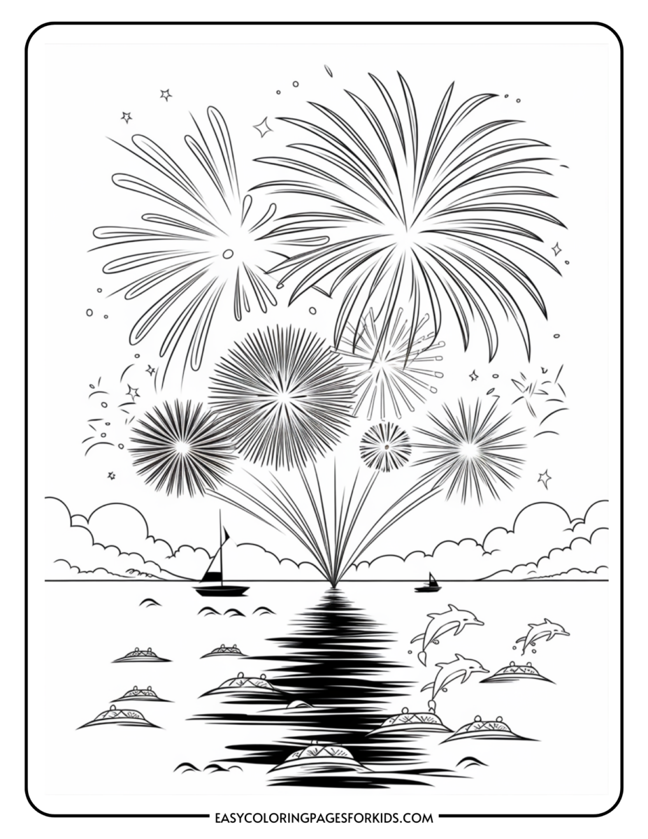 Fireworks Coloring Pages (5 Free Printable Pages) - Easy Coloring Pages ...