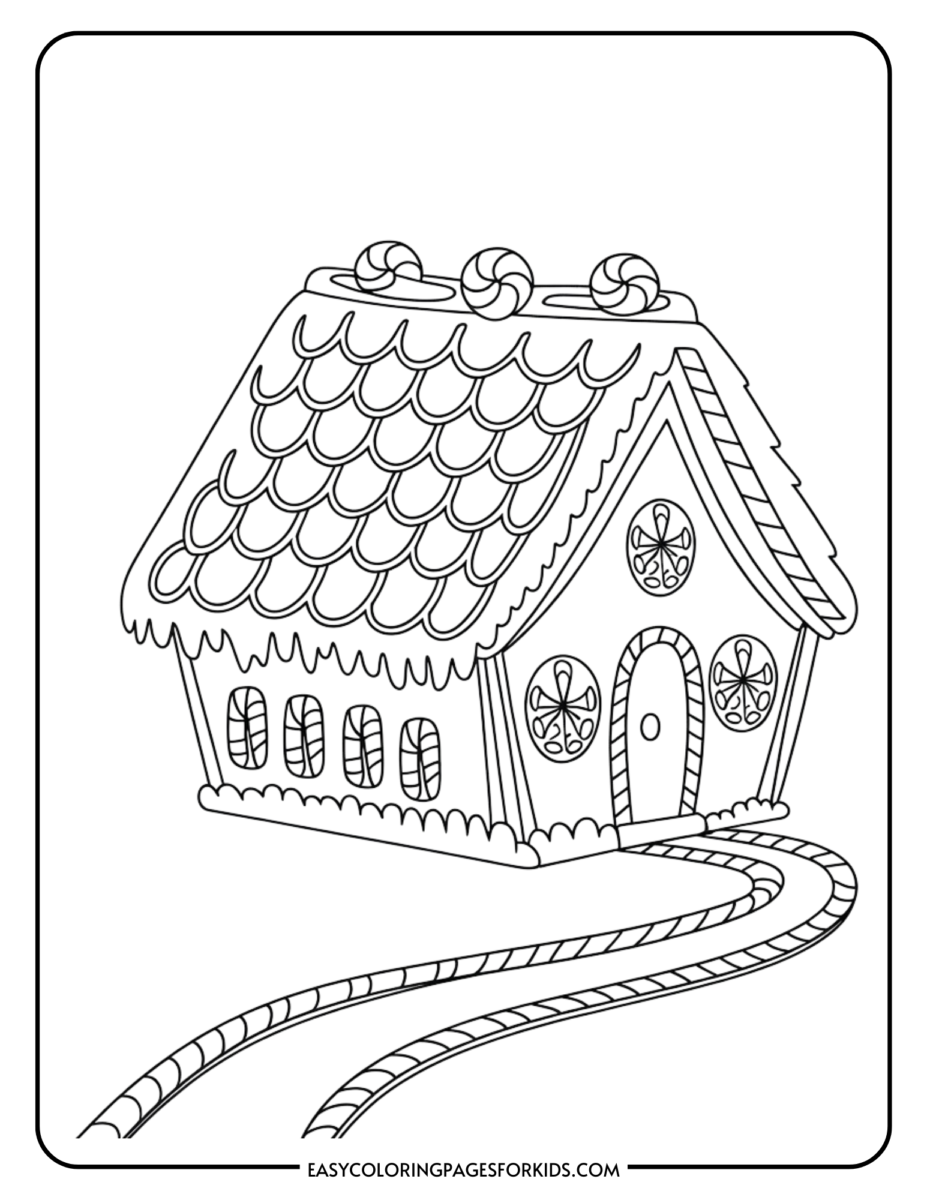 Gingerbread House Coloring Pages (7 Free Printable Pages) - Easy ...