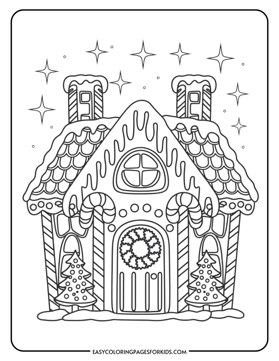 Gingerbread House Coloring Pages (7 Free Printable Pages) - Easy ...
