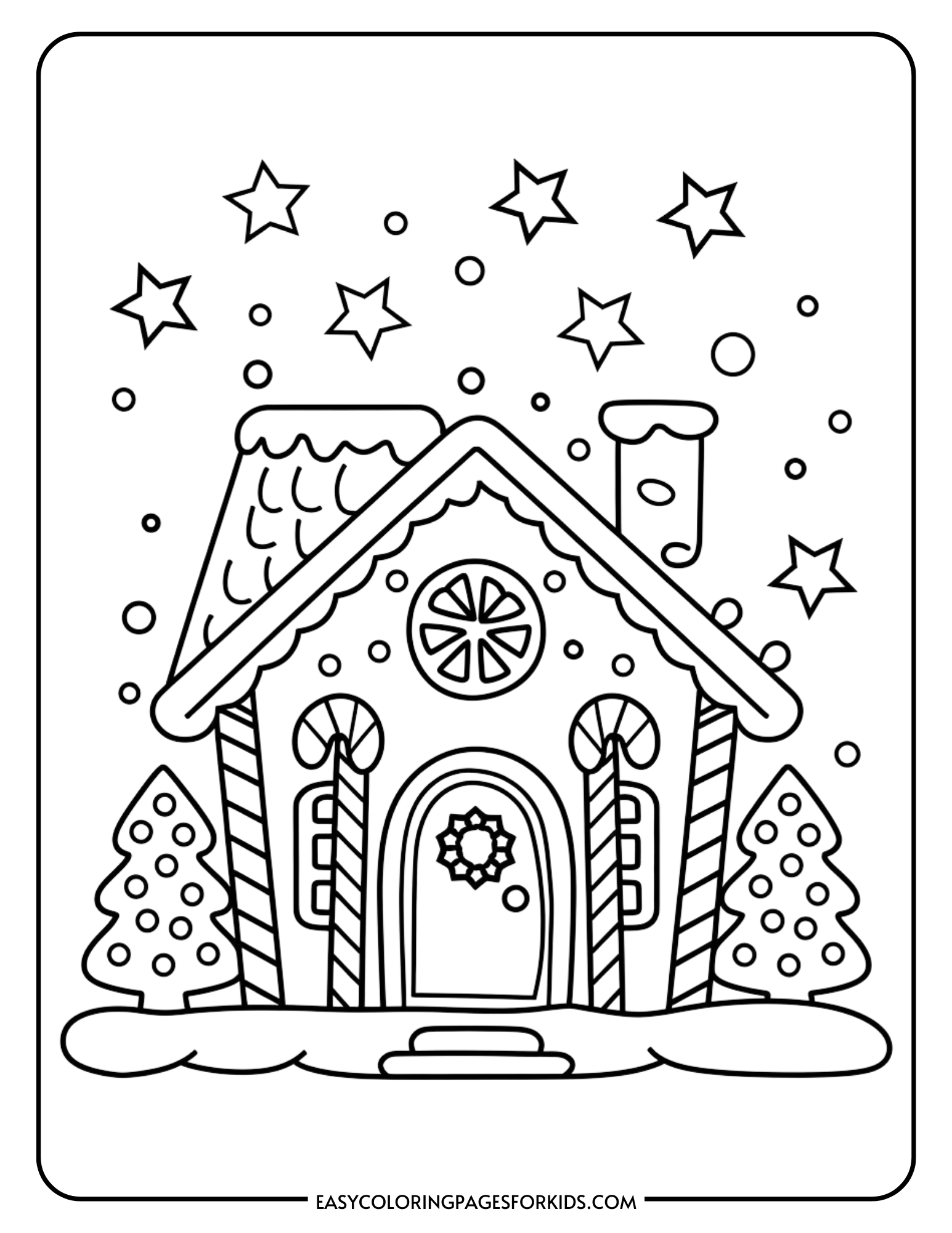Gingerbread House Coloring Pages (7 Free Printable Pages) - Easy ...