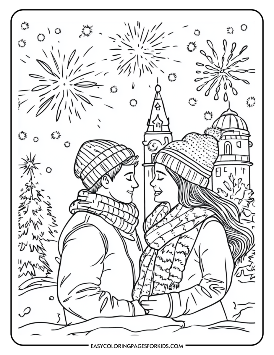 Happy New Year Coloring Pages (4 Free Printable Pages) - Easy Coloring ...