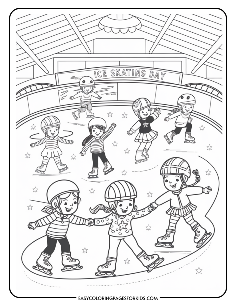 Ice Skating Coloring Pages (7 Free Printable Pages) - Easy Coloring ...
