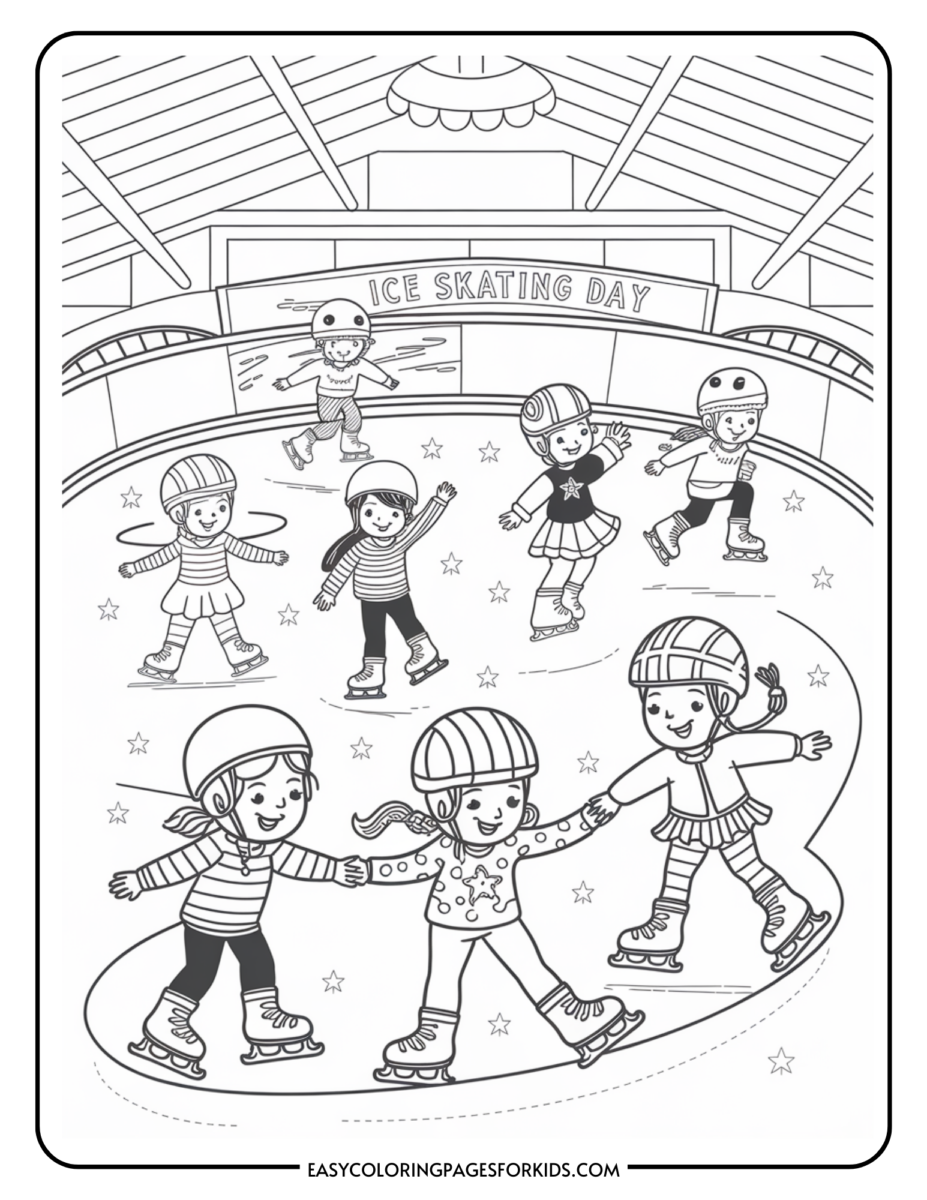 Ice Skating Coloring Pages (7 Free Printable Pages) - Easy Coloring ...