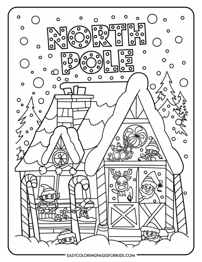 North Pole Coloring Page (5 Free Printable Pages) - Easy Coloring Pages ...