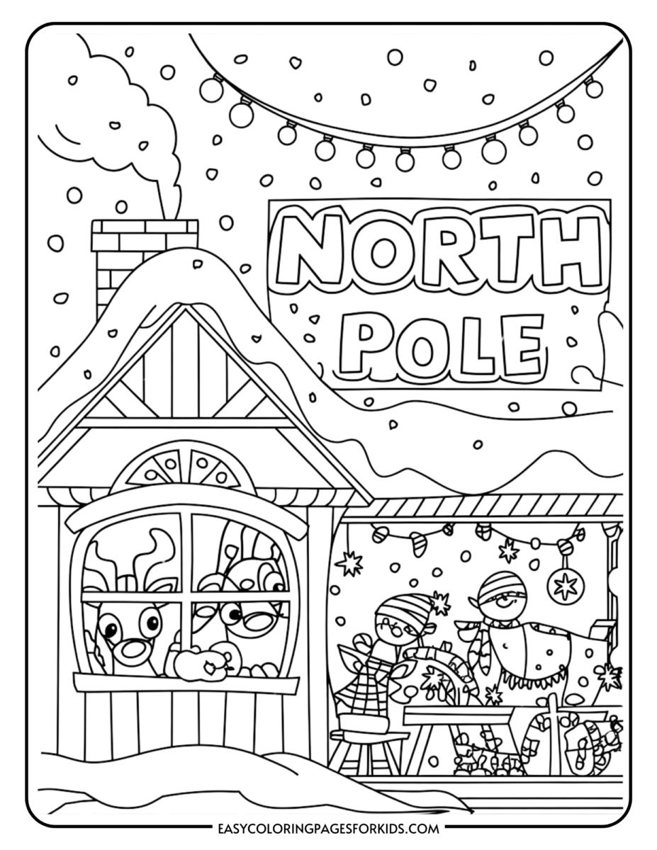 North Pole Coloring Page (5 Free Printable Pages) - Easy Coloring Pages ...