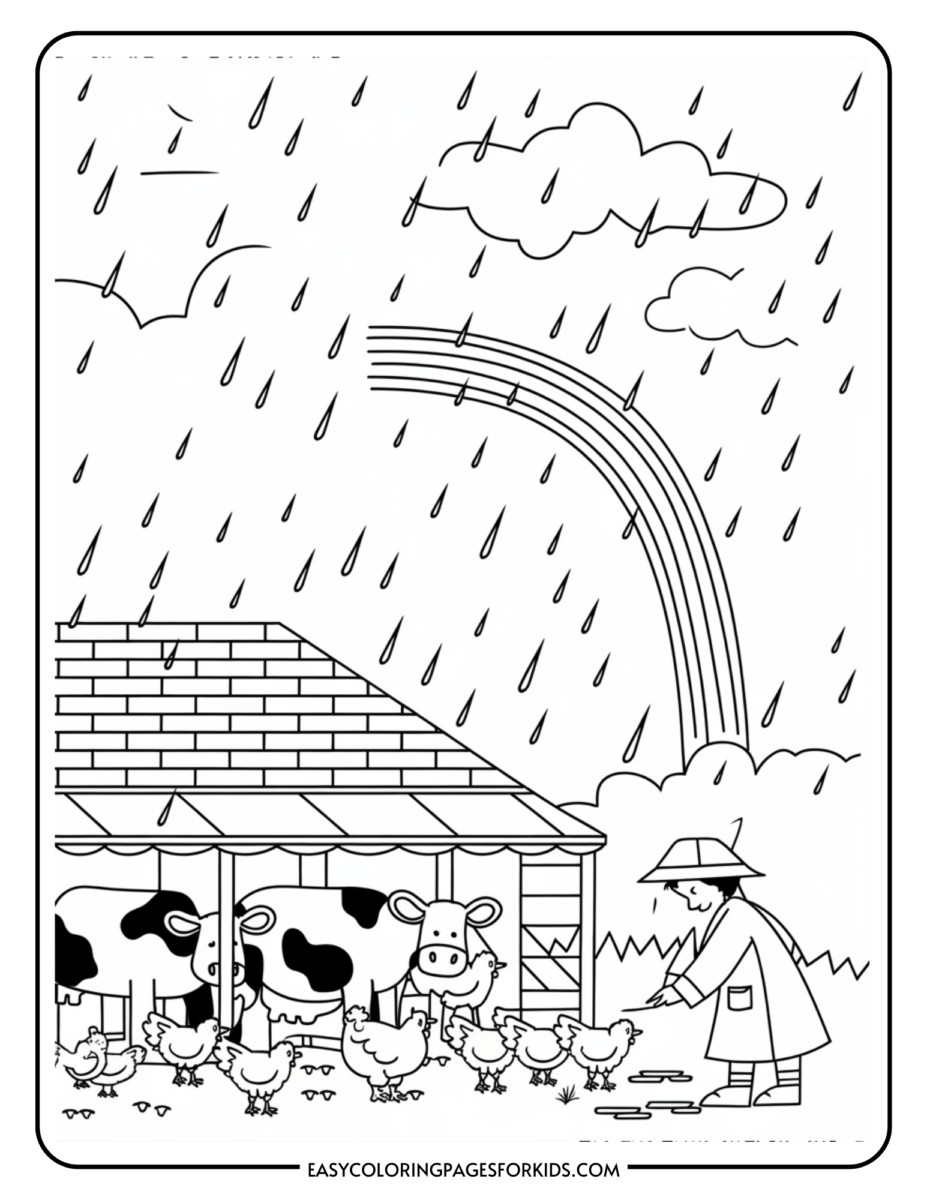 Rain Coloring Pages (6 Free Printable Pages) - Easy Coloring Pages for Kids