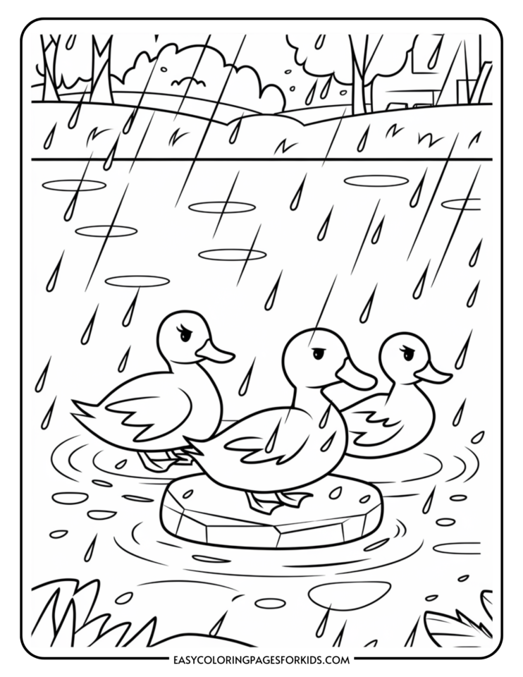 Rain Coloring Pages (6 Free Printable Pages) - Easy Coloring Pages for Kids