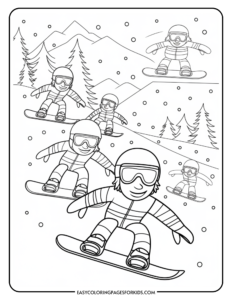 Snowboarding Coloring Pages (6 Free Printable Pages) - Easy Coloring ...