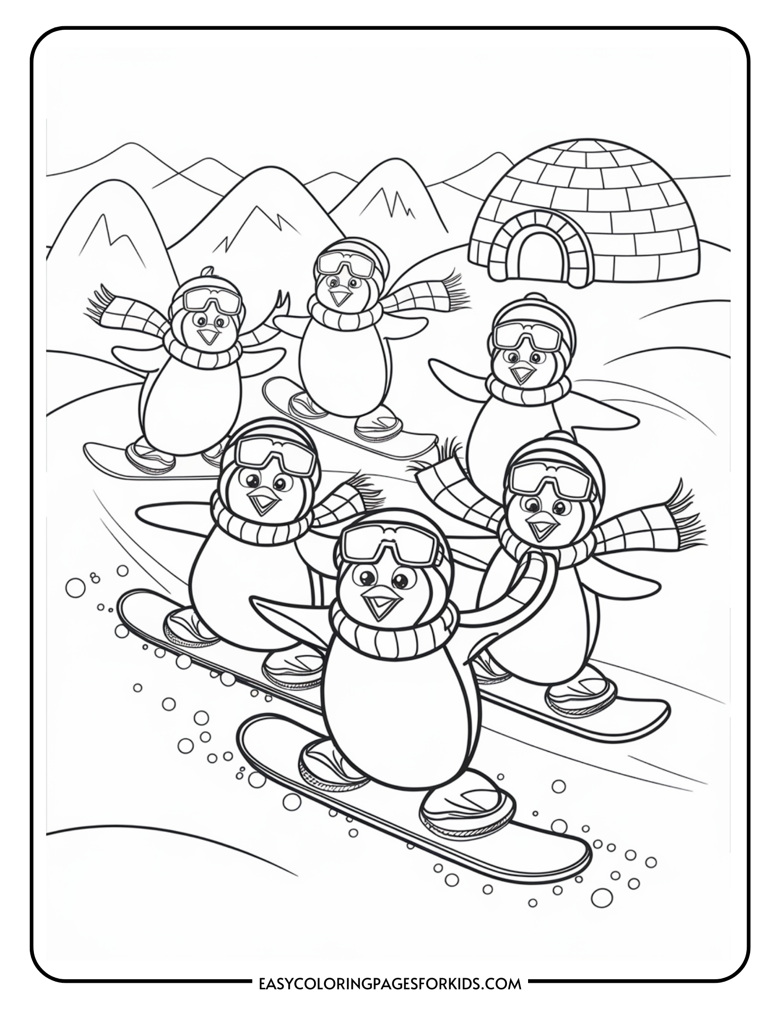 Snowboarding Coloring Pages (6 Free Printable Pages) - Easy Coloring ...