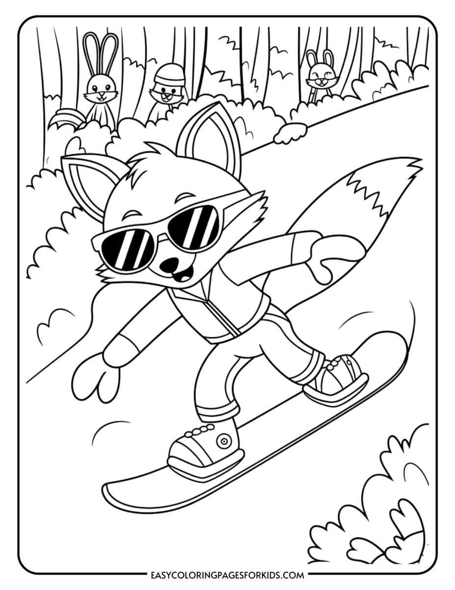 Snowboarding Coloring Pages (6 Free Printable Pages) - Easy Coloring ...