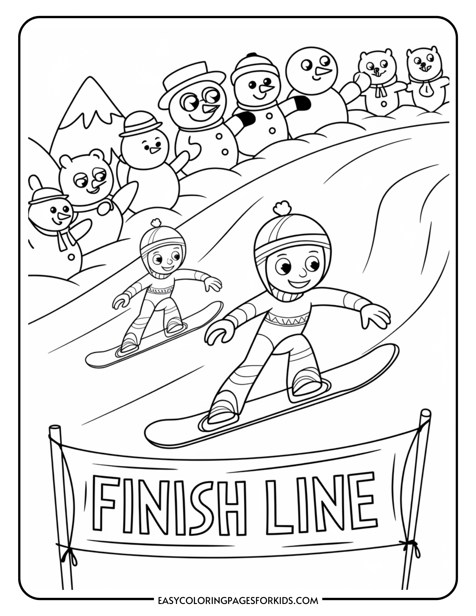 Snowboarding Coloring Pages (6 Free Printable Pages) - Easy Coloring ...