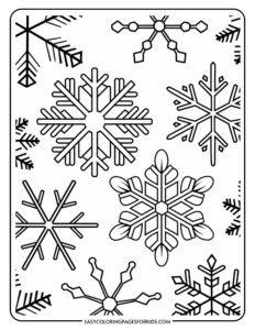 Snowflake Coloring Pages (7 Free Printable Pages) - Easy Coloring Pages ...