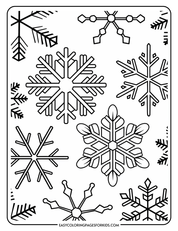 Snowflake Coloring Pages (7 Free Printable Pages) - Easy Coloring Pages ...