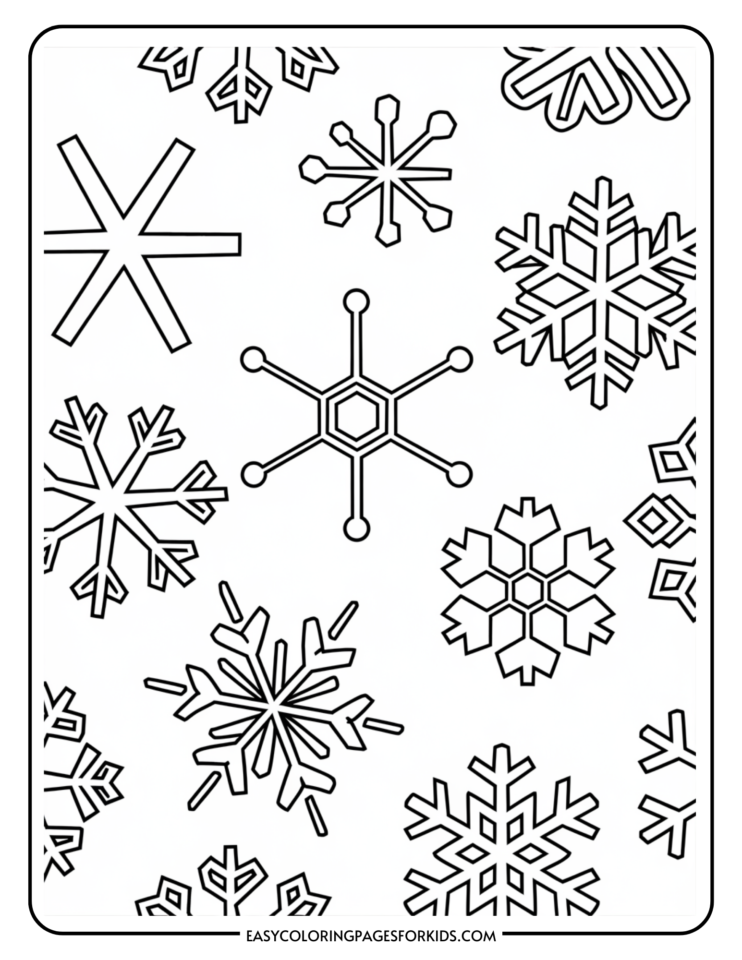 Snowflake Coloring Pages (7 Free Printable Pages) - Easy Coloring Pages ...