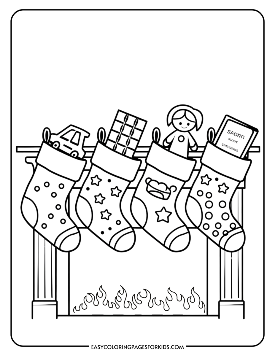 Stockings Coloring Pages (5 Free Printable Pages) - Easy Coloring Pages ...