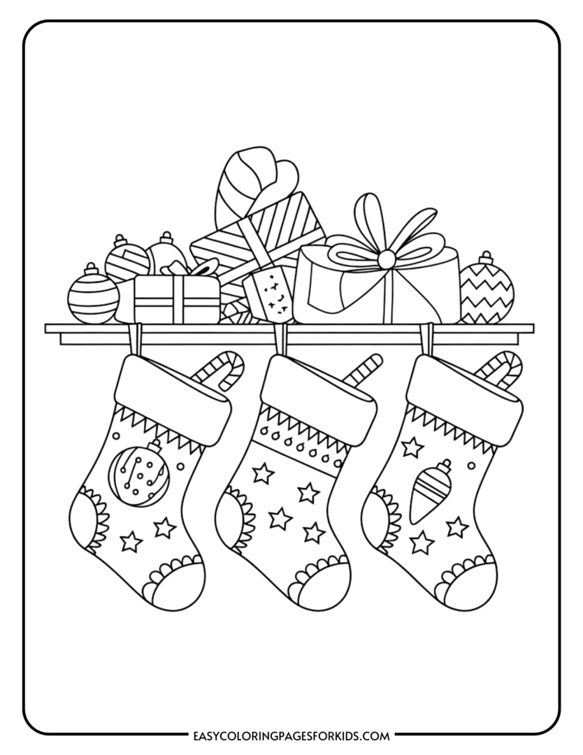 Stockings Coloring Pages (5 Free Printable Pages) - Easy Coloring Pages ...