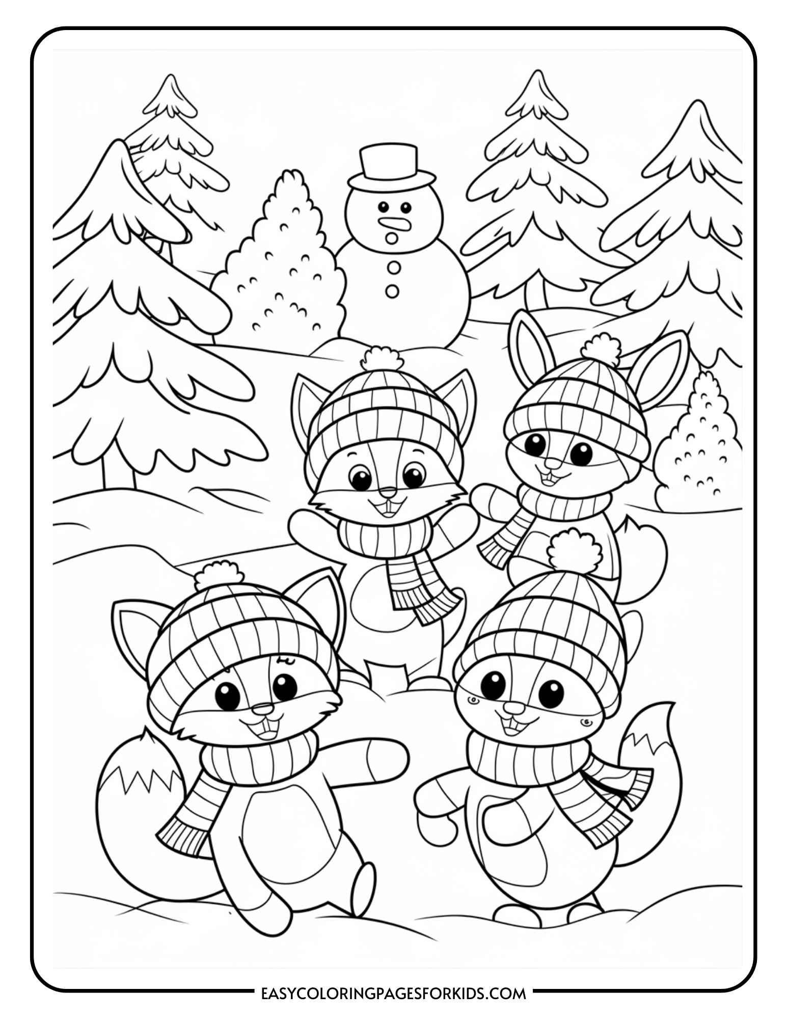 Winter Coloring Pages (4 Free Printable Pages) - Easy Coloring Pages ...
