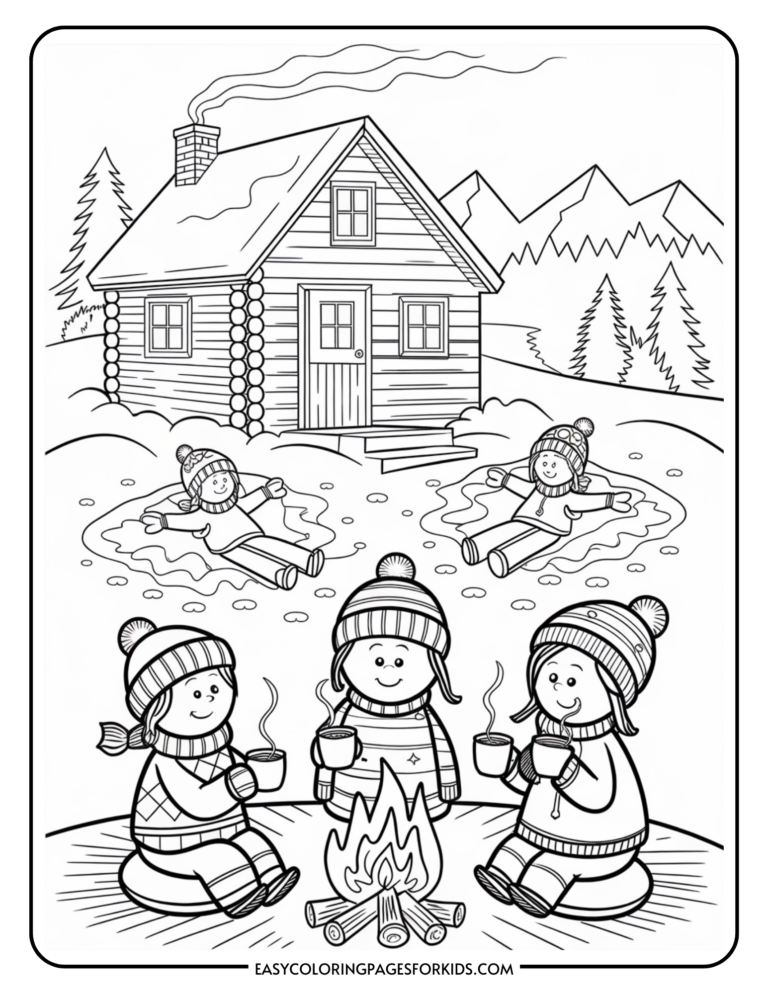 Winter Coloring Pages (4 Free Printable Pages) - Easy Coloring Pages ...