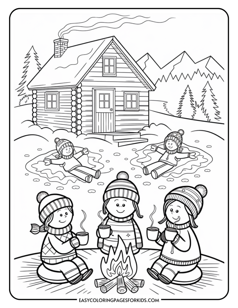 Winter Coloring Pages (4 Free Printable Pages) - Easy Coloring Pages ...