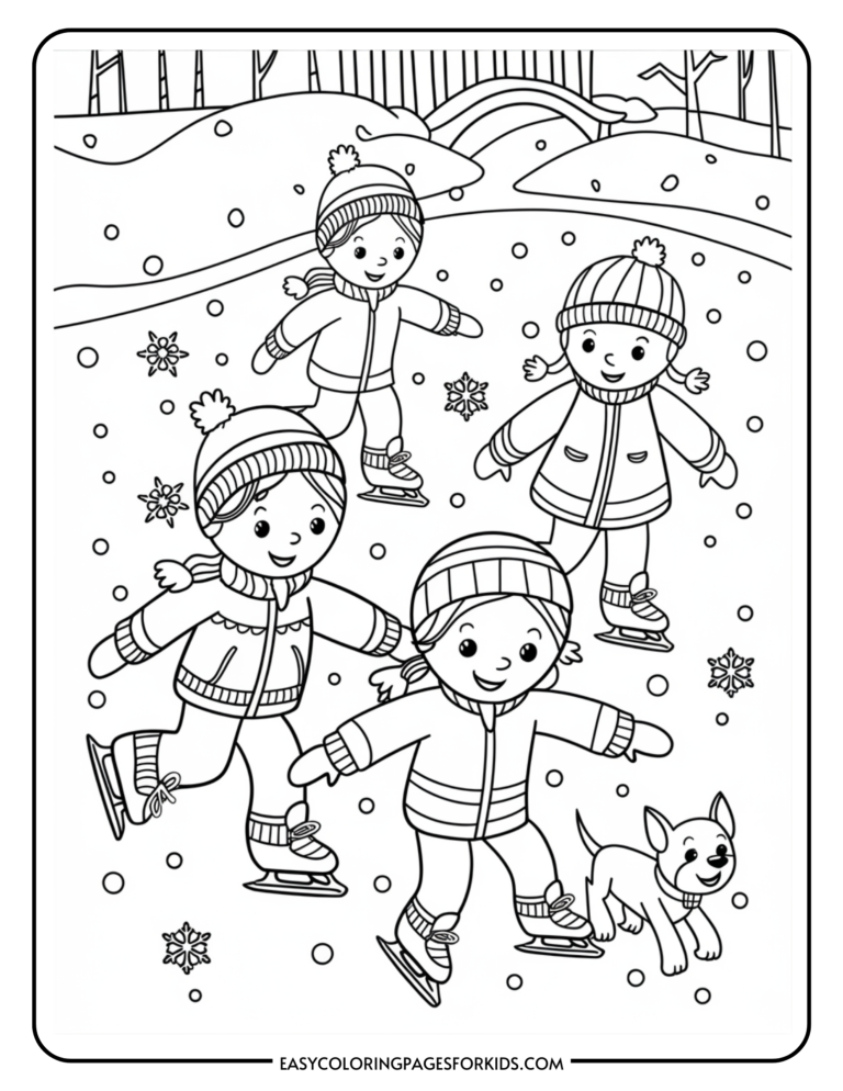 Winter Coloring Pages (4 Free Printable Pages) - Easy Coloring Pages ...