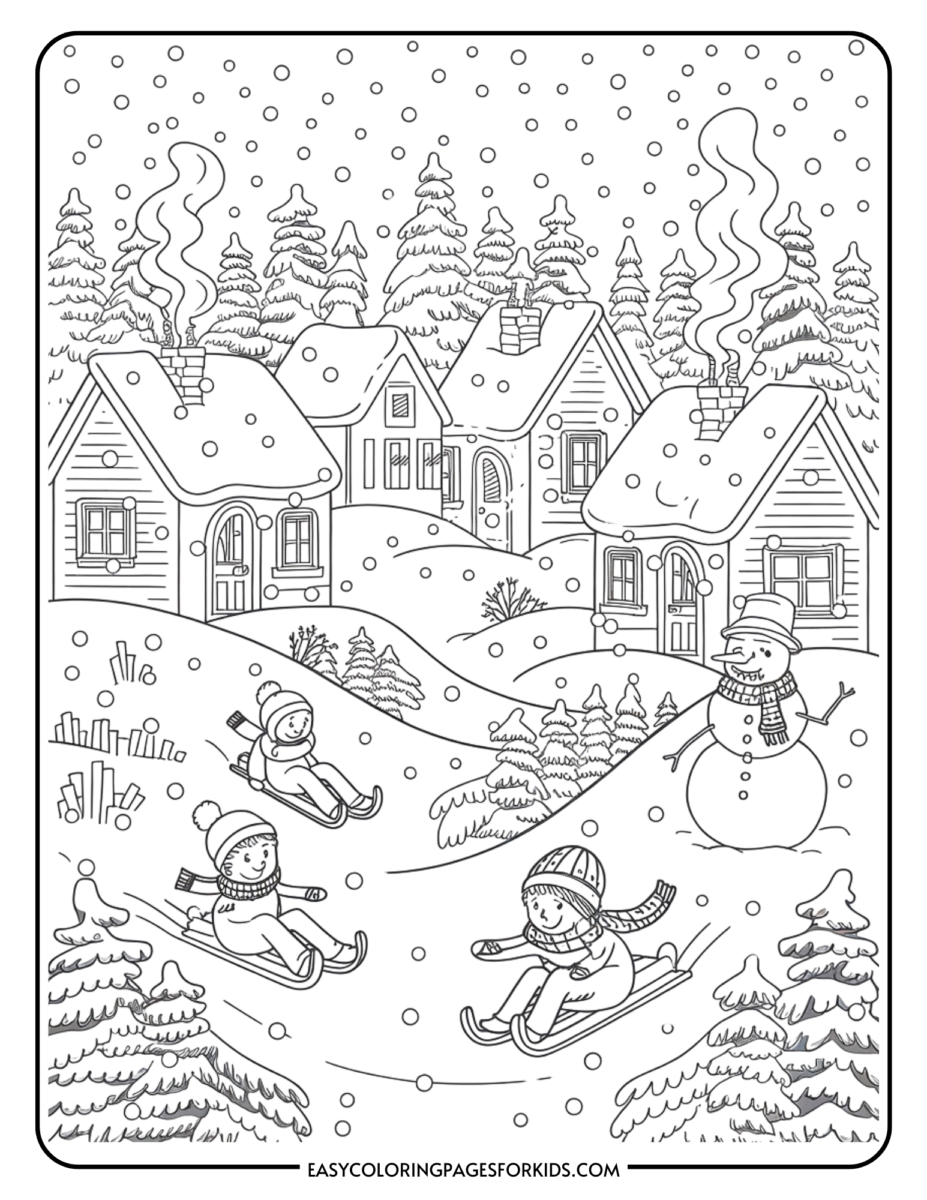 Winter Wonderland Coloring Pages (9 Free Printable Pages) - Easy ...