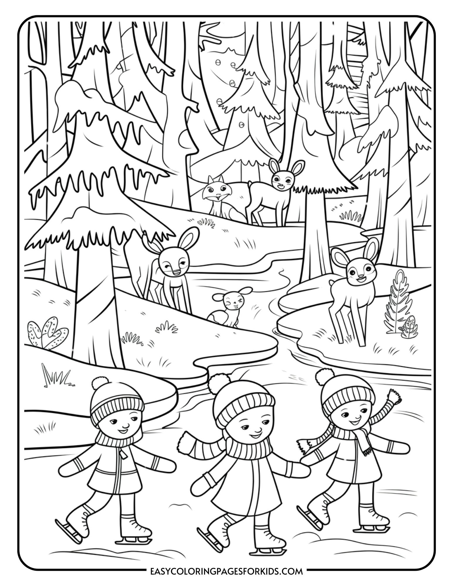 Winter Wonderland Coloring Pages (9 Free Printable Pages) - Easy ...