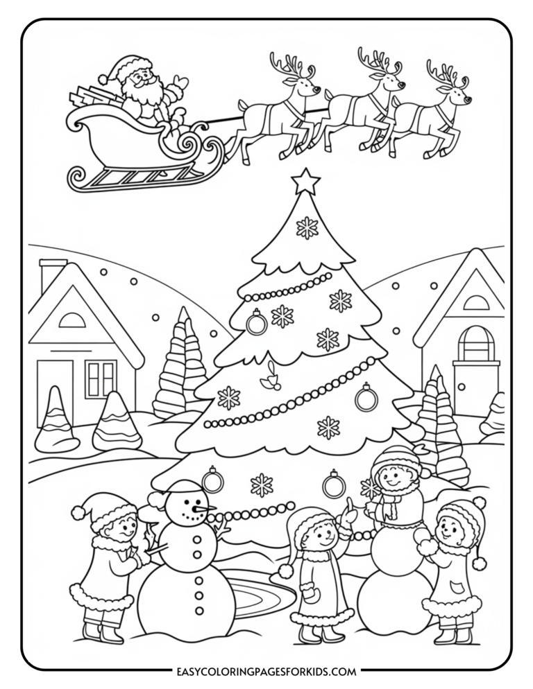 Winter Wonderland Coloring Pages (9 Free Printable Pages) - Easy ...