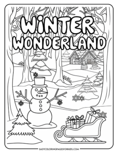 Winter Wonderland Coloring Pages (9 Free Printable Pages) - Easy ...