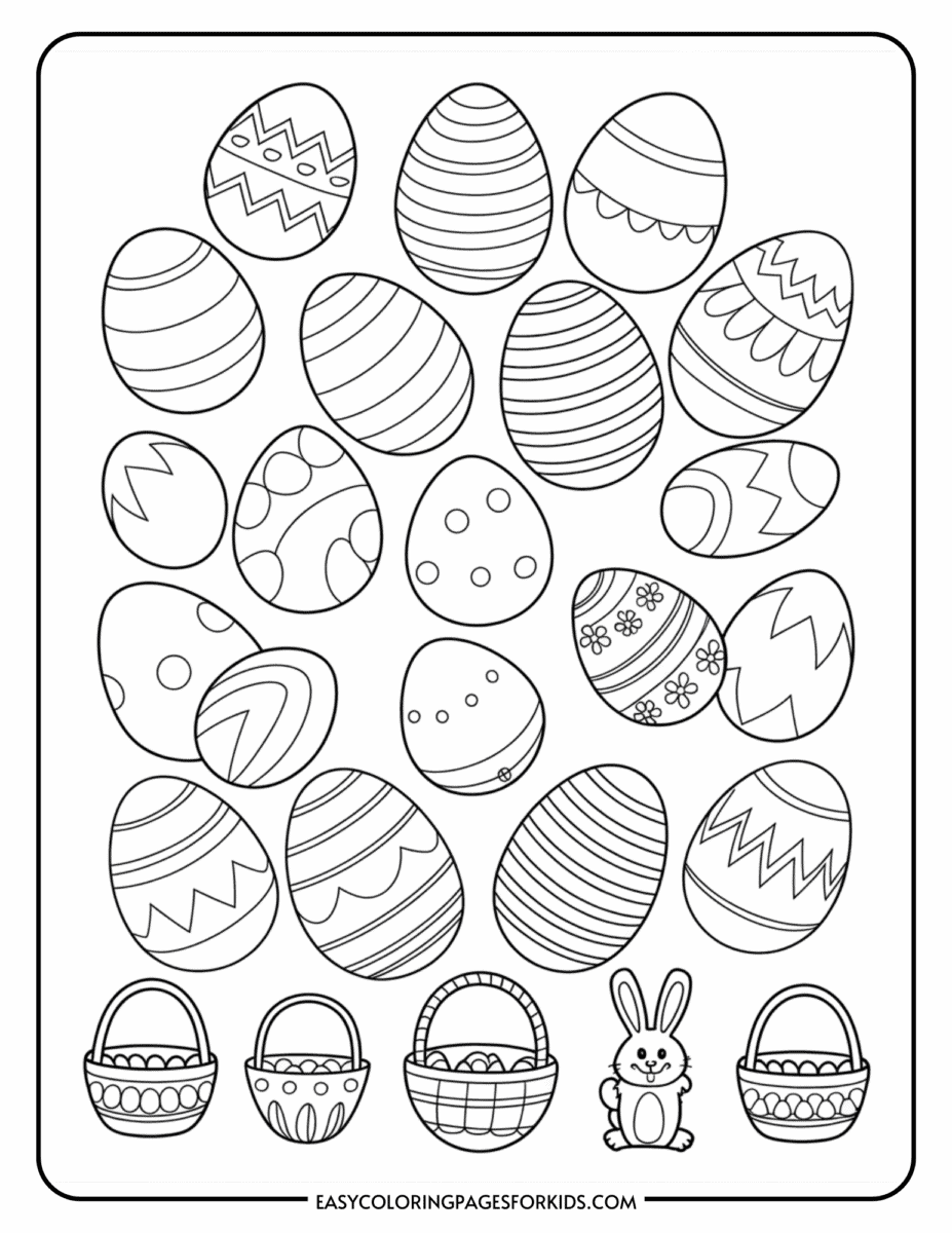 Preschool Easter Egg Coloring Pages (15 Free Printable Pages) - Easy ...
