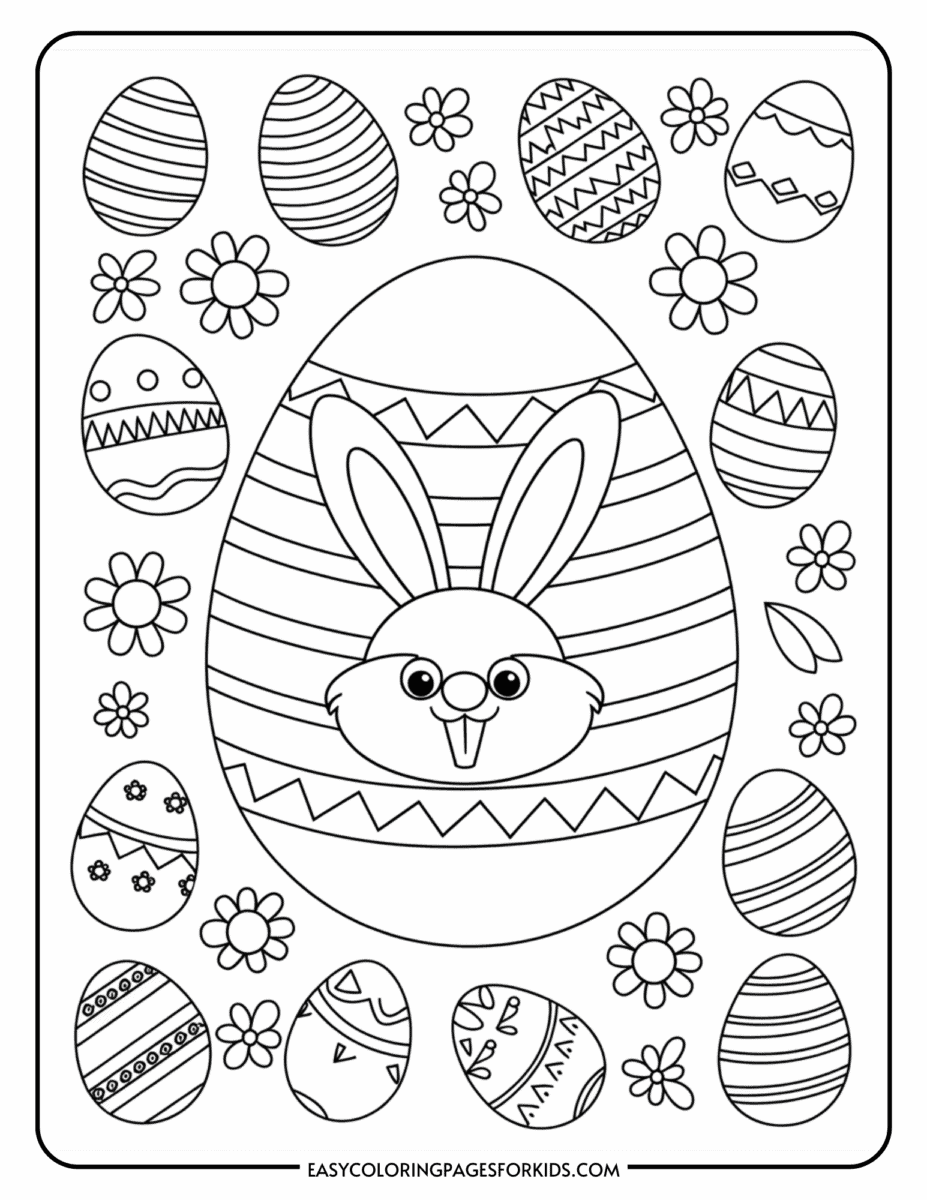 Preschool Easter Egg Coloring Pages (15 Free Printable Pages) - Easy ...